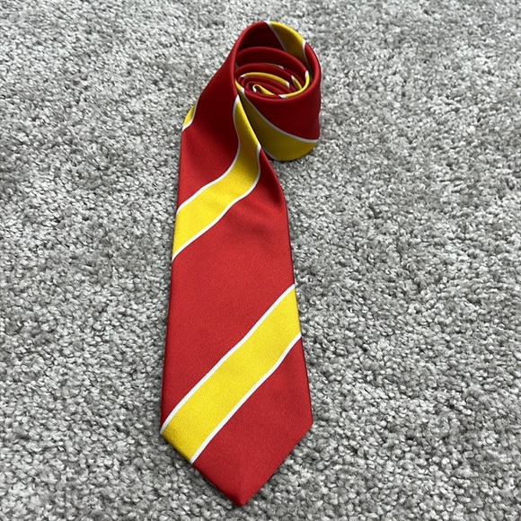 Accessories | Vintage Mens Red Gold Striped Tie Made In Britain | Poshmark